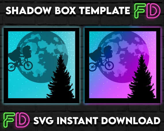 ET Inspired Shadow Light Box Template SVG. Shadow Light Box | Etsy