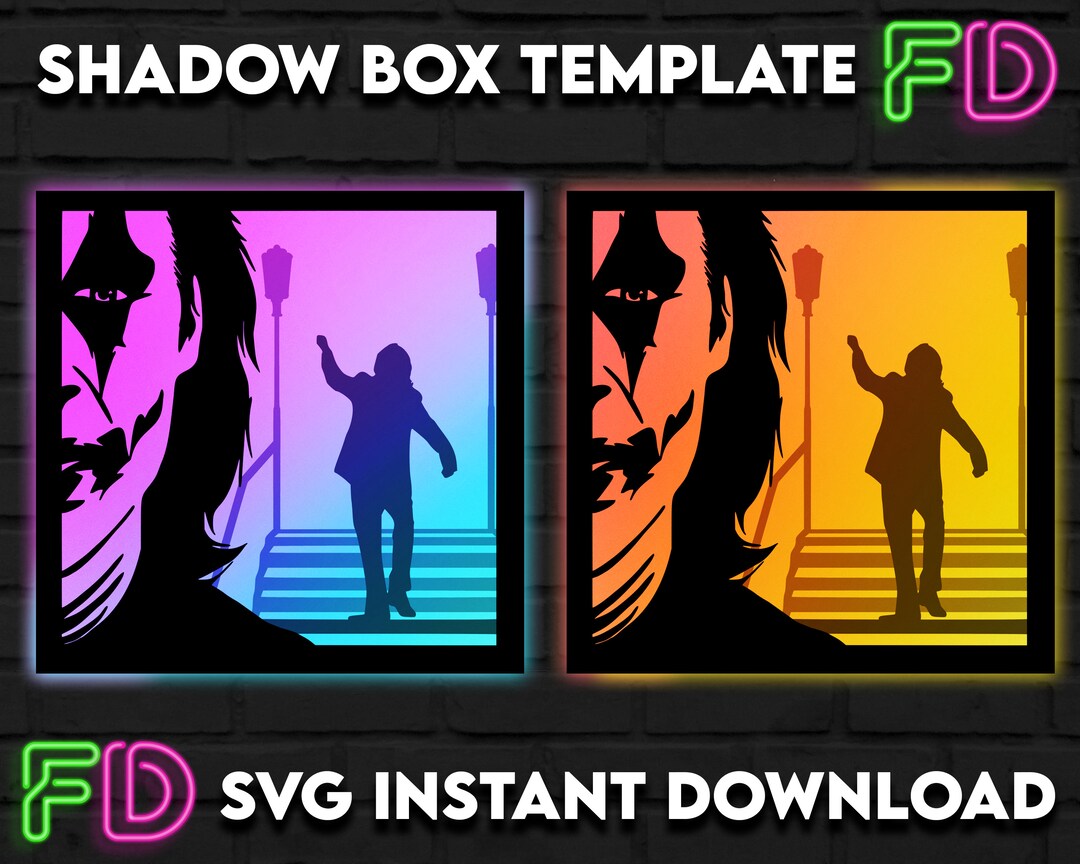 Joker Inspired Shadow Light Box Template SVG. Shadow Light Box Cricut ...