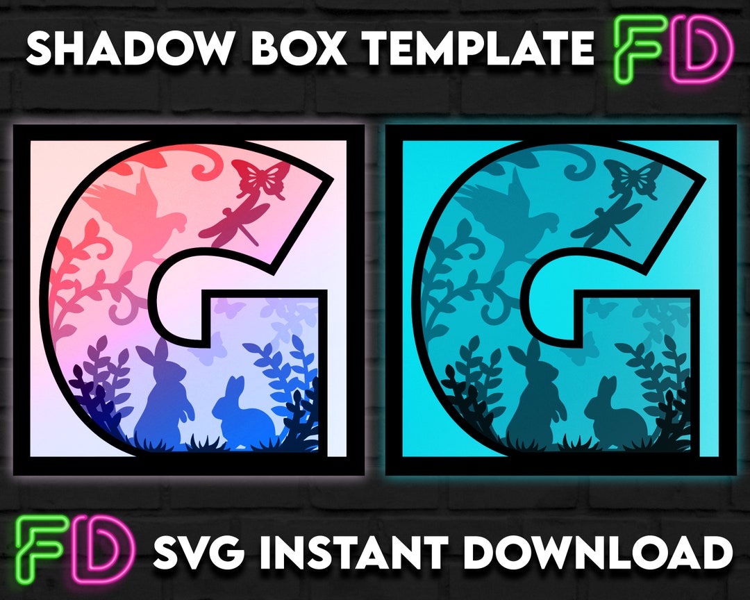 Letter G Alphabet Shadow Light Box Template SVG. Shadow Light Box ...