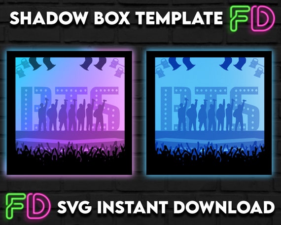 BTS Shadow Light Box Template SVG. Shadow Light Box Cricut - Etsy