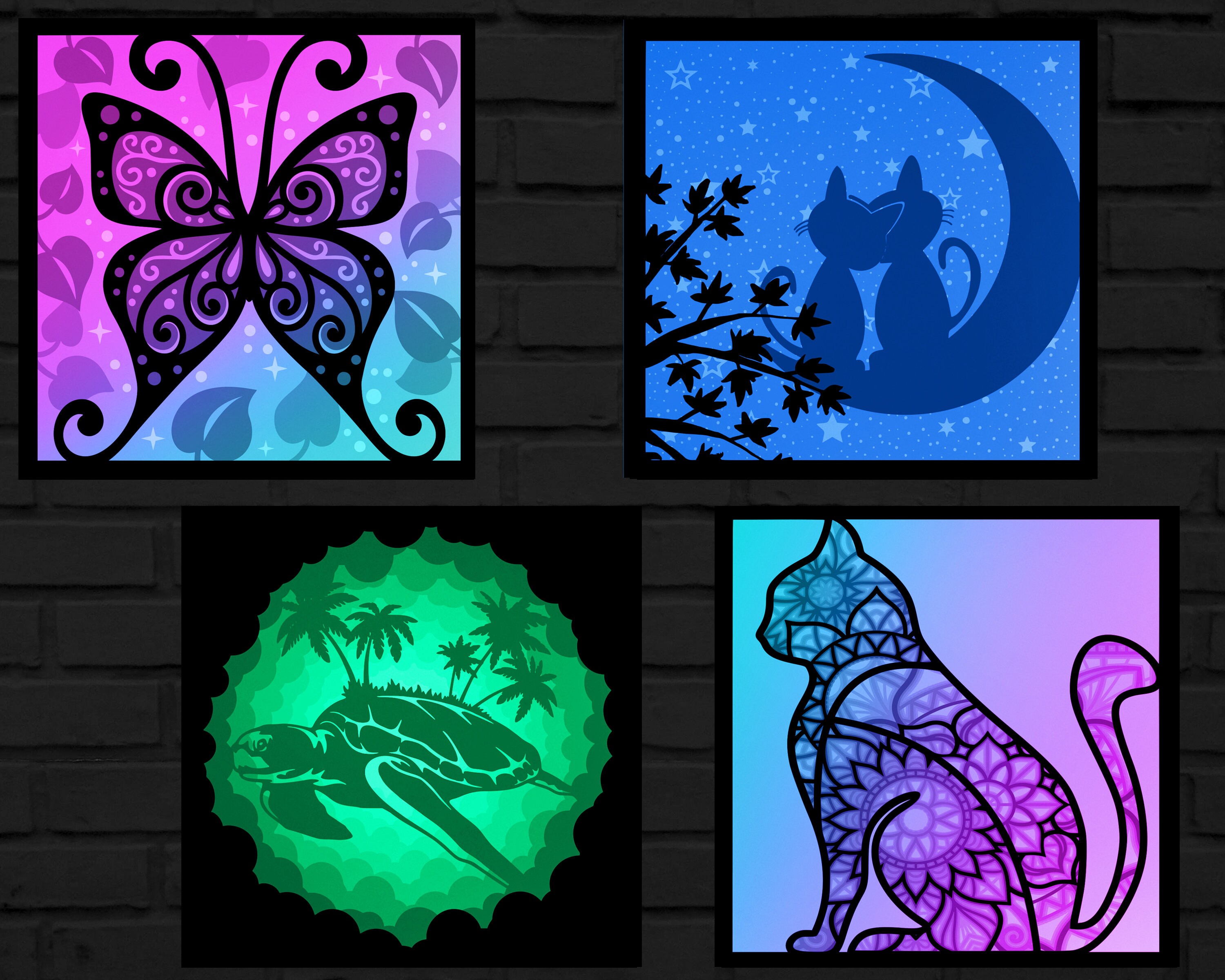 12 Shadow Light Box Template SVG Bundle. Shadow Light Box - Etsy