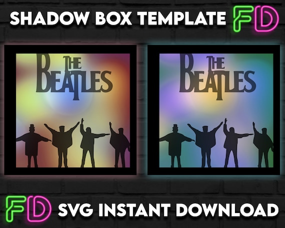 The Beatles Help Shadow Light Box Template SVG. Shadow Light | Etsy