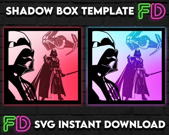 Darth Vader Inspired Shadow Light Box Template SVG. Shadow | Etsy