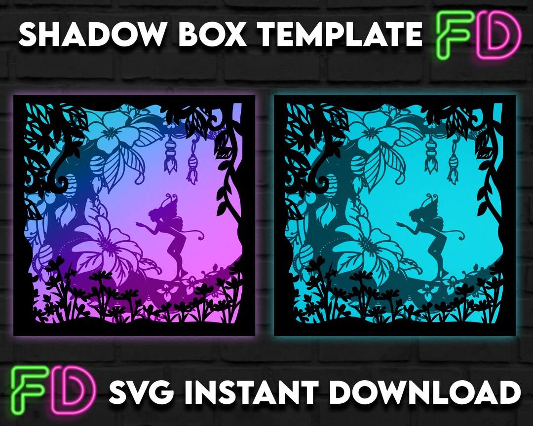 Fairy Moonlight Shadow Light Box Template SVG. Shadow Light - Etsy