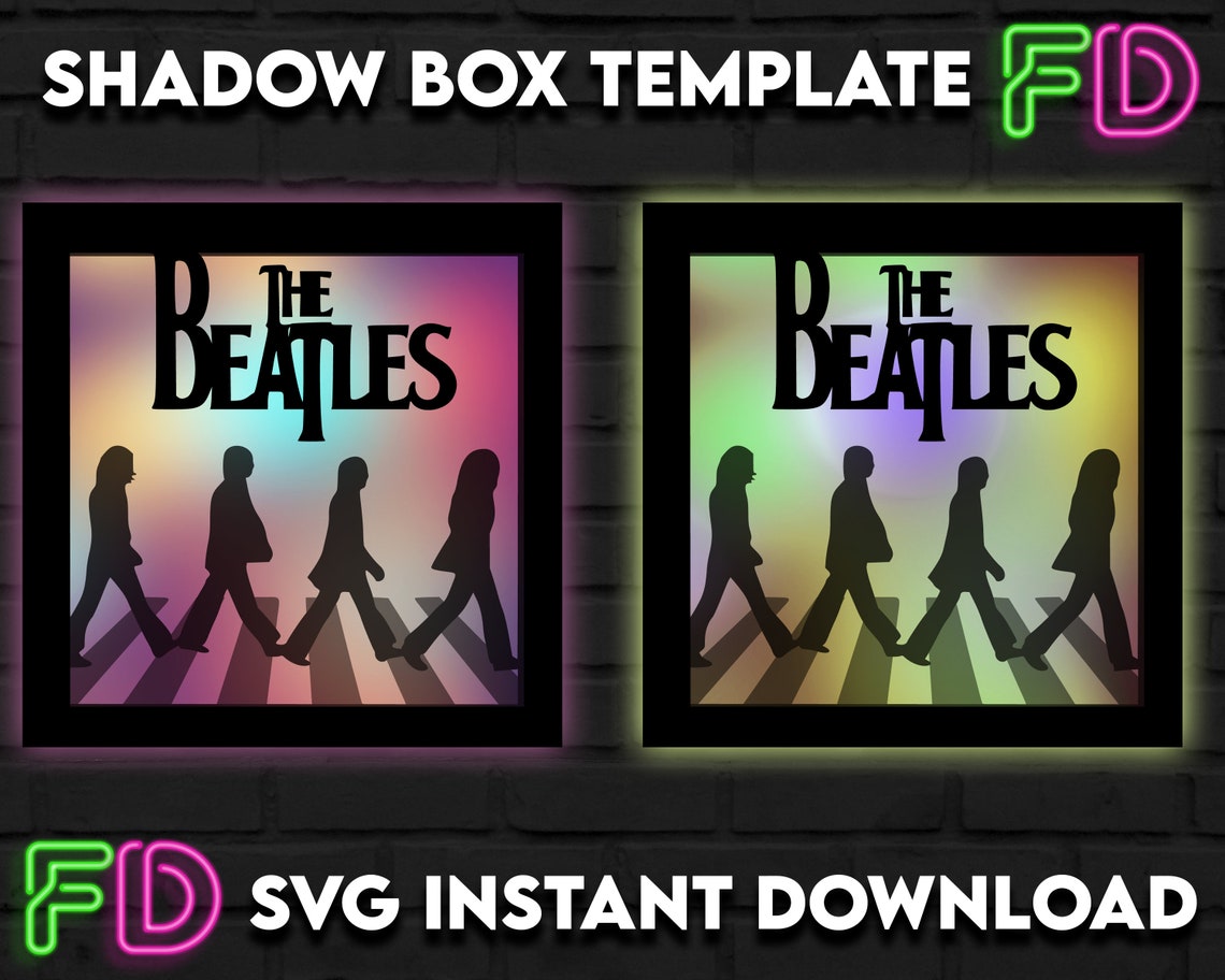 The Beatles Abbey Road Shadow Light Box Template SVG. Shadow - Etsy