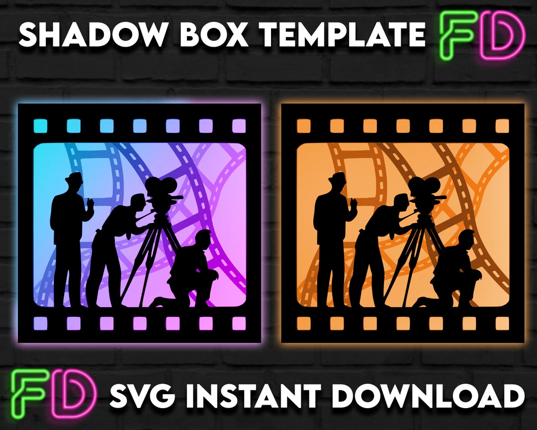 Movie Film Shadow Light Box Template SVG. Shadow Light Box - Etsy