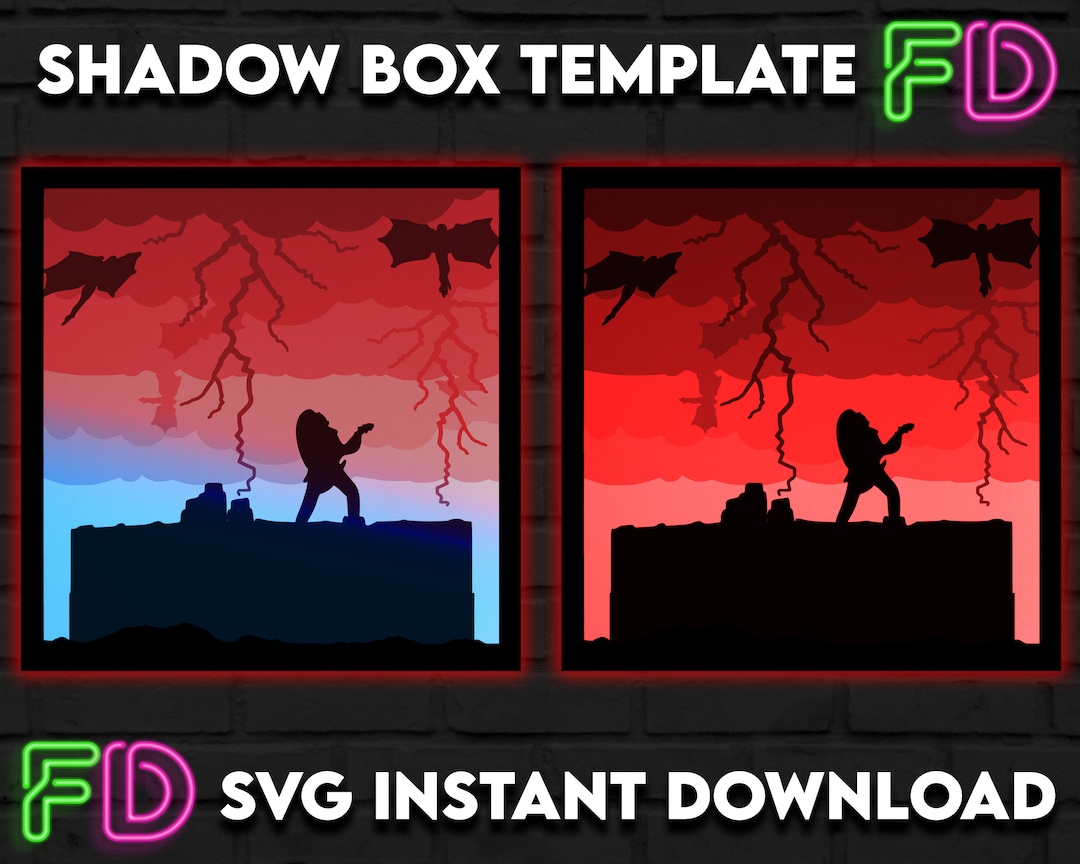 Stranger Things 4 Eddie Inspired Shadow Light Box Template SVG. Running ...