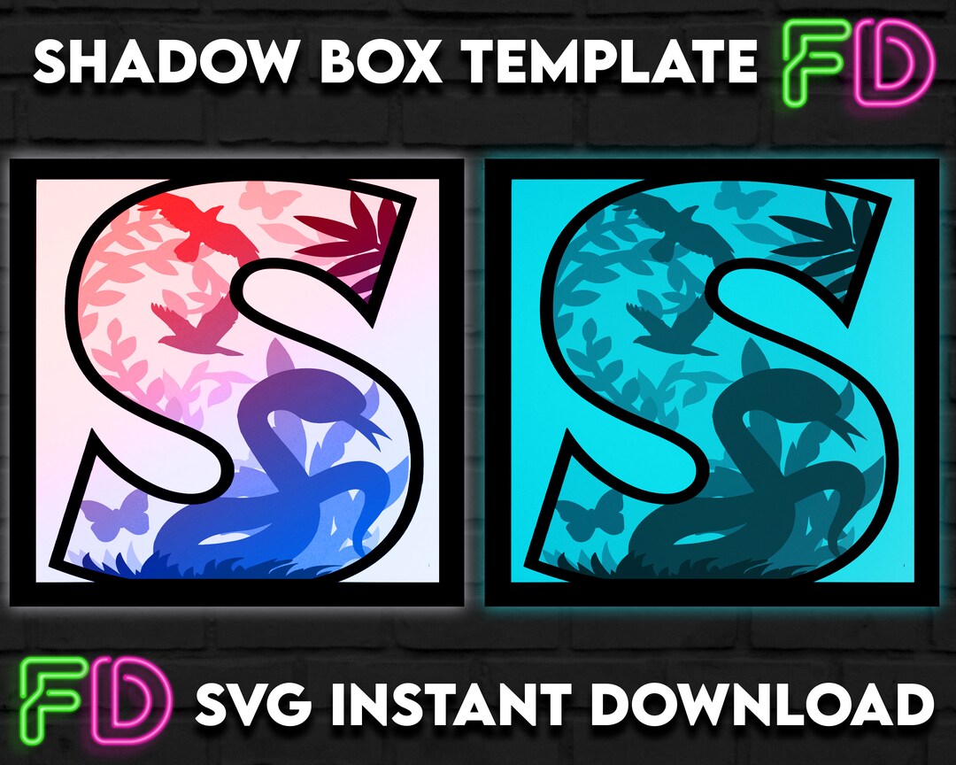 Letter S Alphabet Shadow Light Box Template SVG. Shadow Light Box ...