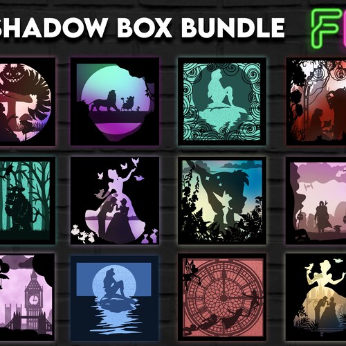 Cinderella Inspired Shadow Light Box Template SVG. Shadow - Etsy