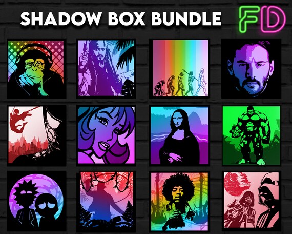 12 Shadow Light Box Template SVG Bundle. Shadow Light Box - Etsy UK