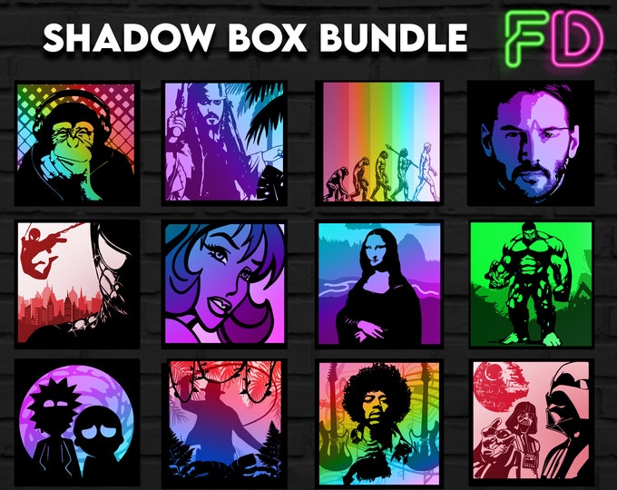 12 Shadow Light Box Template SVG Bundle. Shadow Light Box Bundle Cricut ...