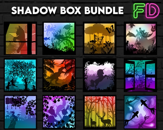 12 Shadow Light Box Template SVG Bundle. Shadow Light Box - Etsy UK