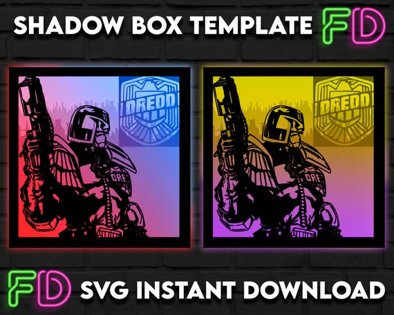 Judge Dredd Inspired Shadow Light Box Template SVG. Shadow - Etsy Australia