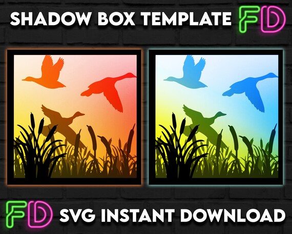 Ducks Shadow Light Box Template SVG. Shadow Light Box Cricut - Etsy