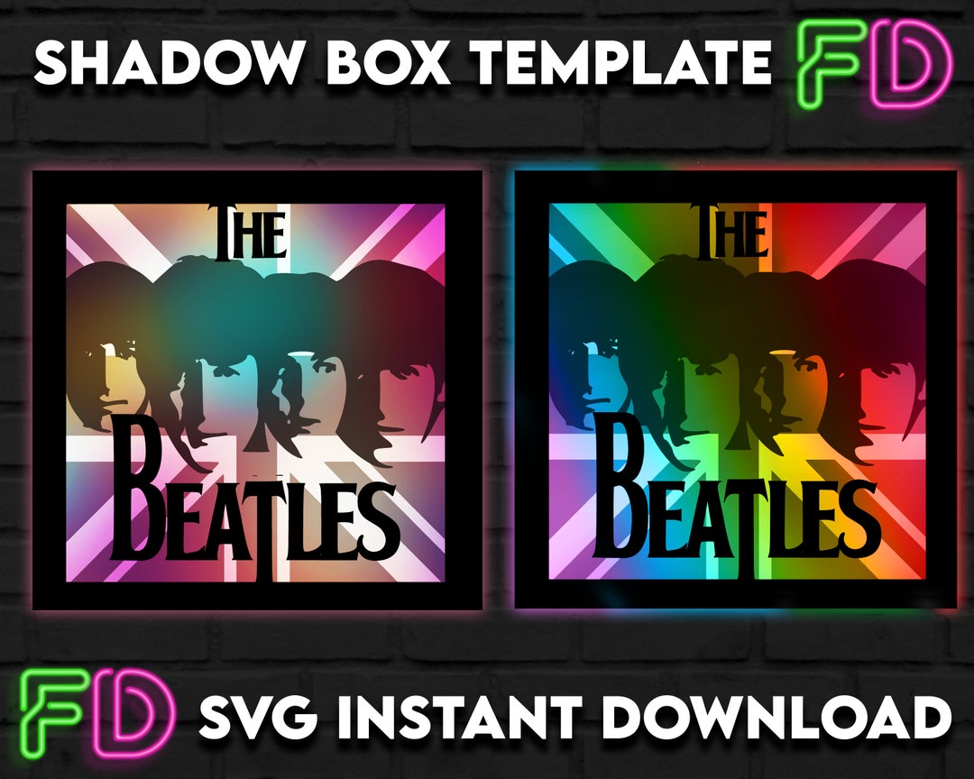 The Beatles Shadow Light Box Template SVG. Shadow Light Box - Etsy Canada