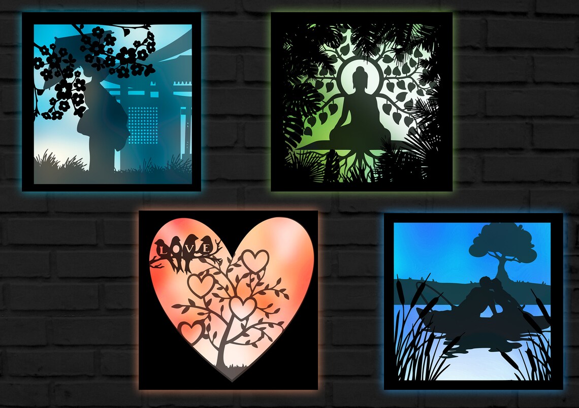 12 Shadow Light Box Template SVG Bundle. Shadow Light Box - Etsy