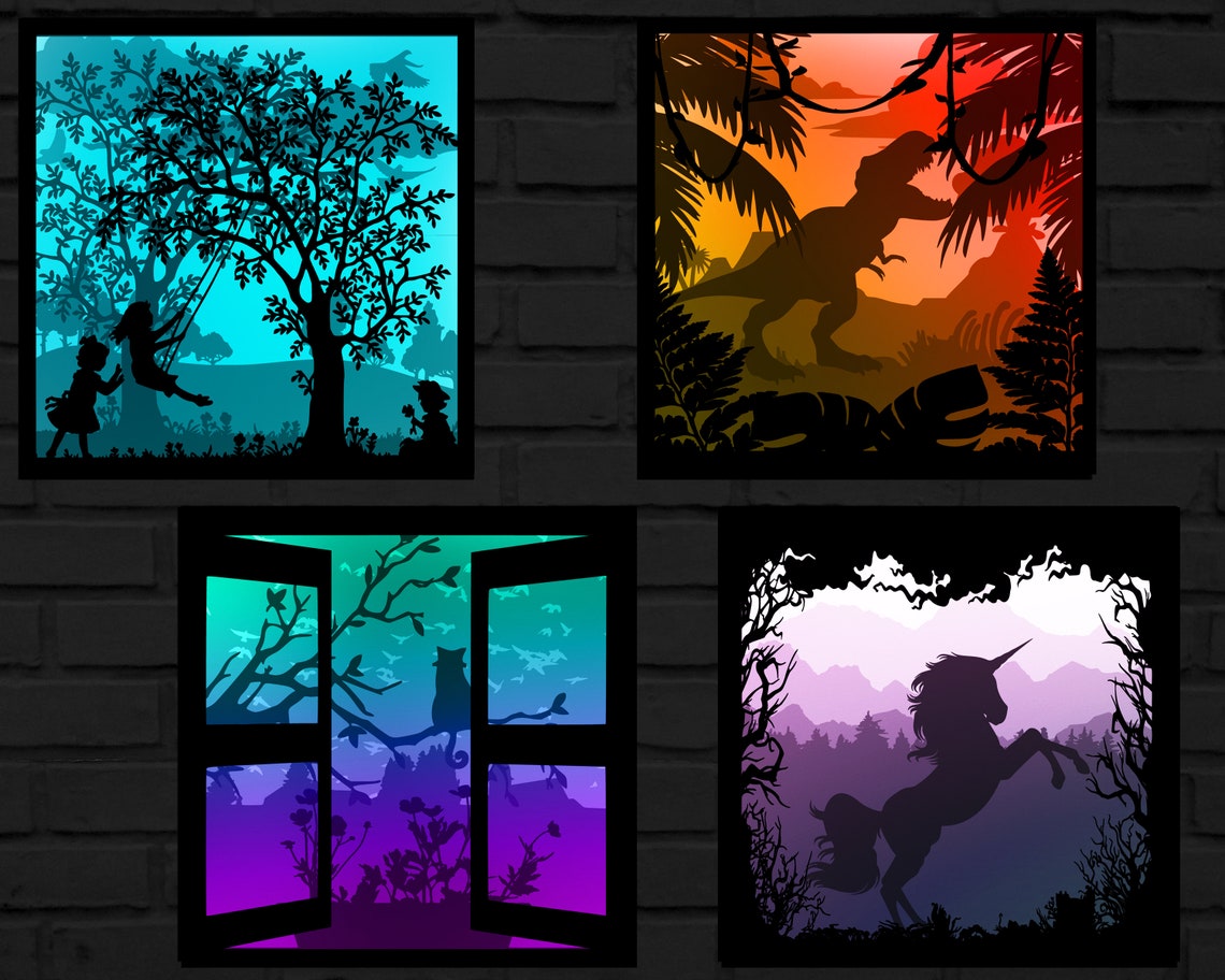 12 Shadow Light Box Template SVG Bundle. Shadow Light Box - Etsy