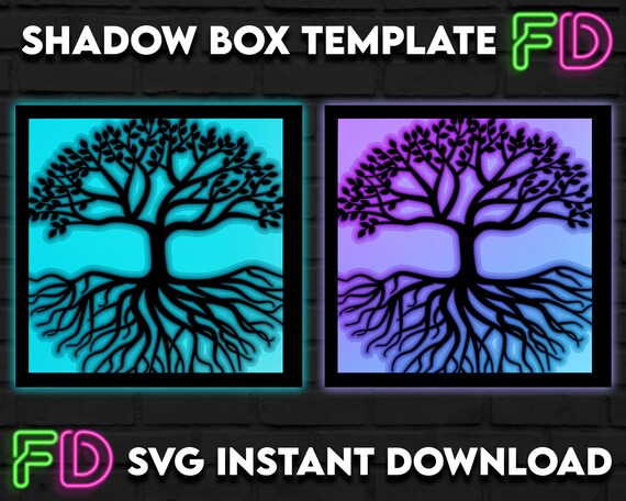 Tree Shadow Light Box Template SVG. Shadow Light Box Cricut | Etsy