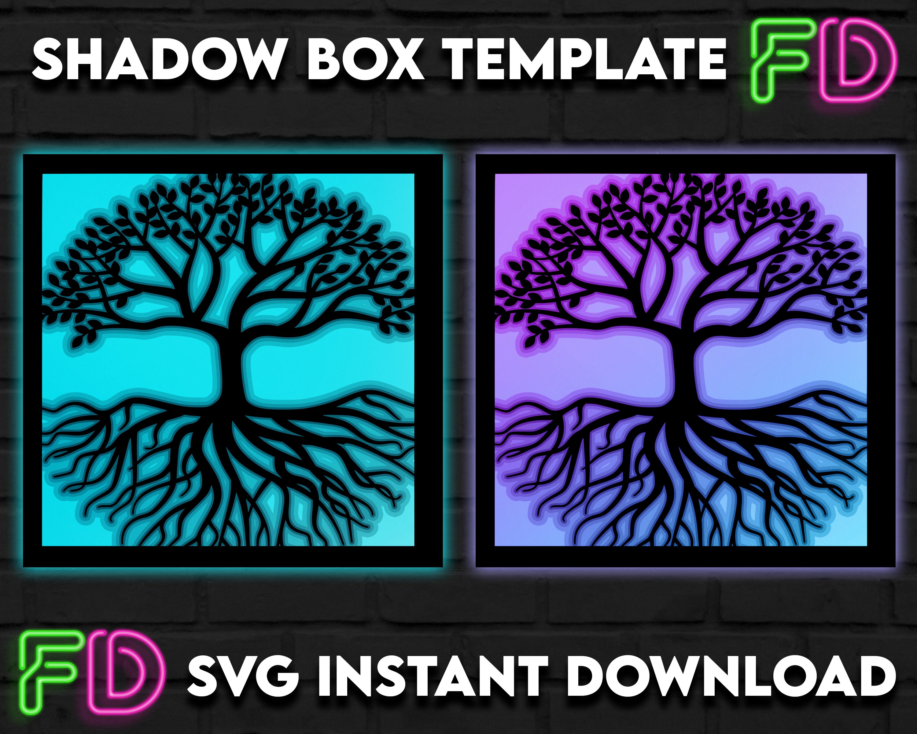 Tree Shadow Light Box Template SVG. Shadow Light Box Cricut - Etsy