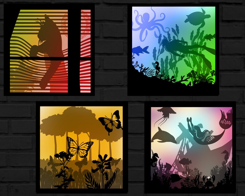 12 Shadow Light Box Template SVG Bundle. Shadow Light Box - Etsy