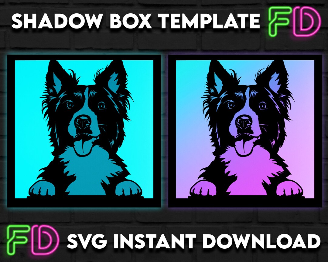 Dog Shadow Light Box Template SVG. Shadow Light Box Cricut Silhouette ...