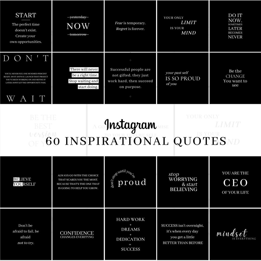 Inspirational Quote Templates, Minimalist Social Media Posts (digital ...