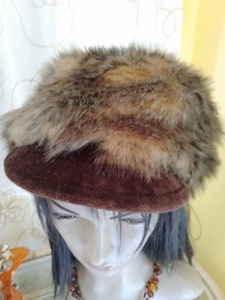 60s Faux Fur Mod Cap - Etsy