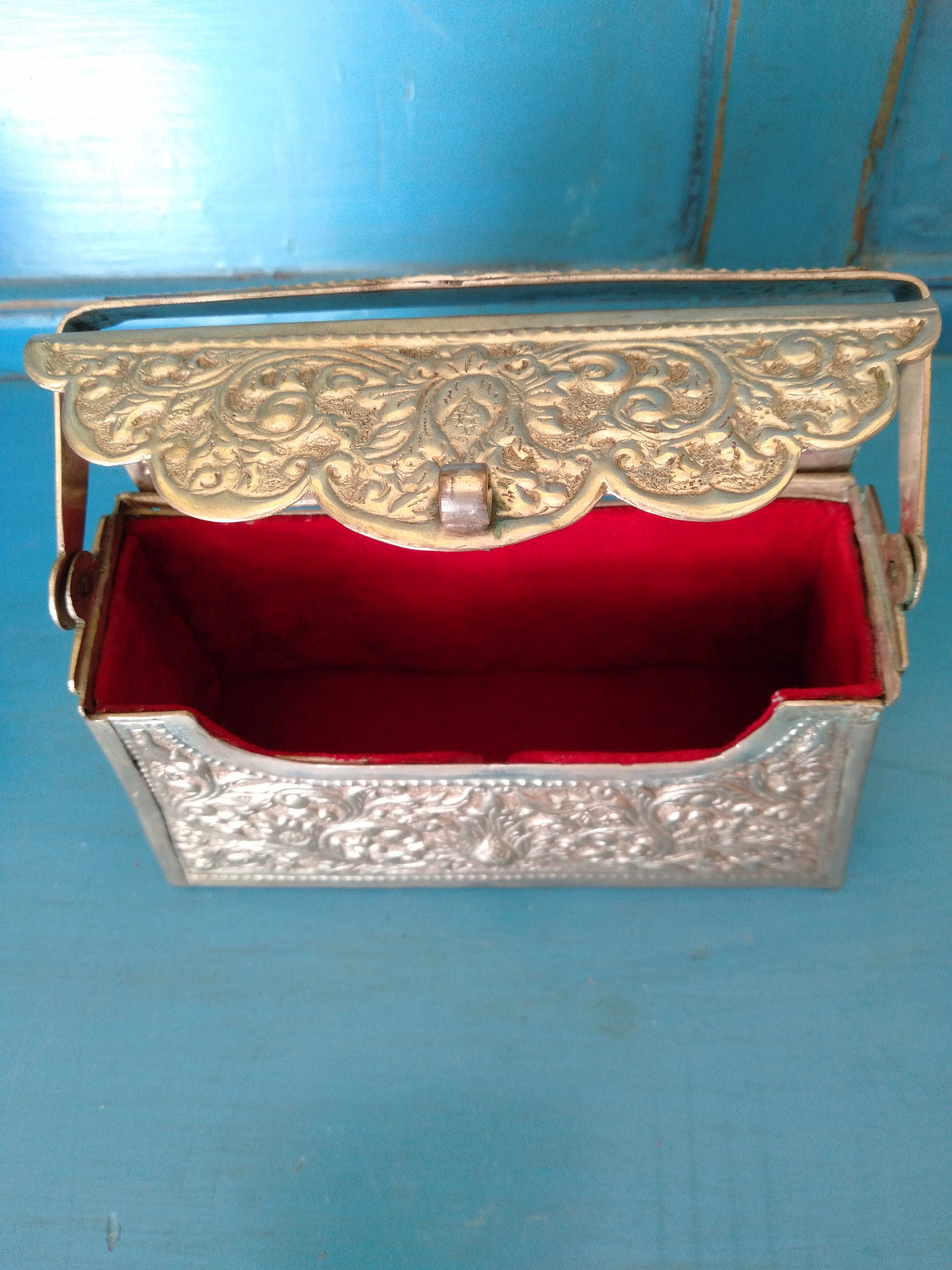 Vintage Pewter Metal Mini Bag - Etsy