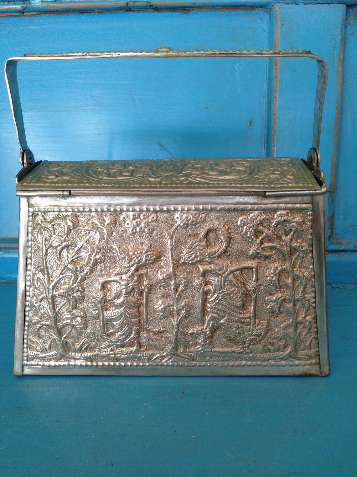 Vintage Pewter Metal Mini Bag - Etsy