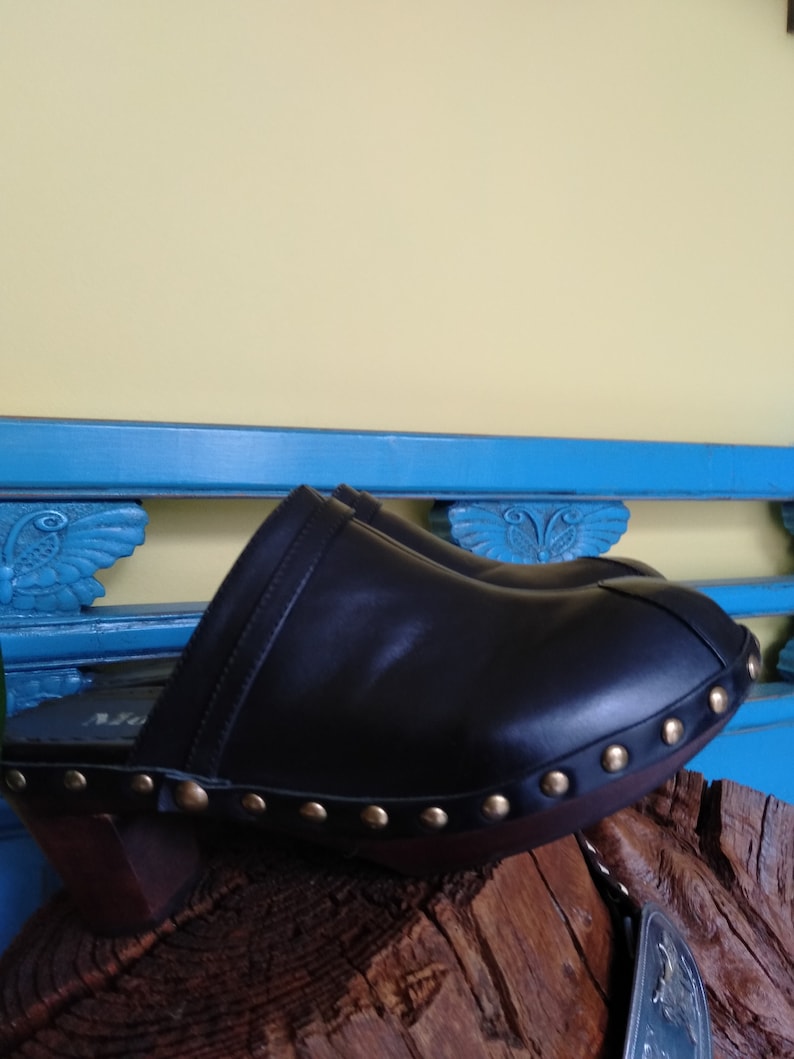 80s Does 70s by 'mollini' Leather Clogs - Etsy