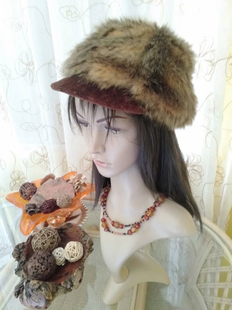 60s Faux Fur Mod Cap - Etsy