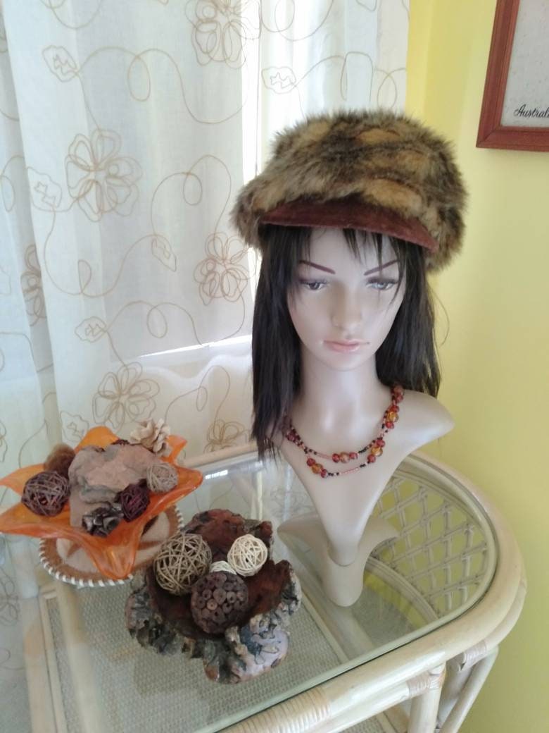 60s Faux Fur Mod Cap - Etsy