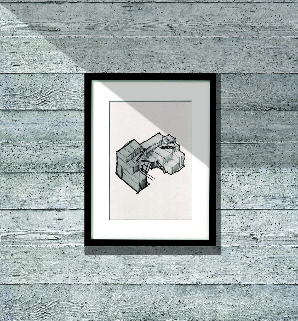 Volume Massing Concept - Architecture Sketch - Pen on Paper - Etsy