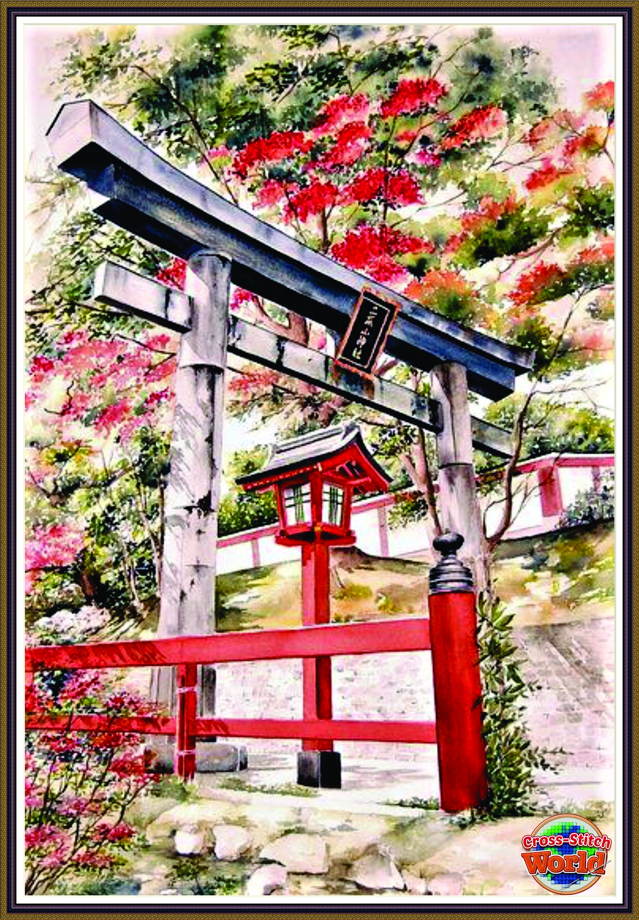 Japanese Torii Gate Sakura Japanese Pagoda Cherry Bloom | Etsy