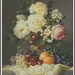 Roses & Persimmons Still Life With Fruits Grape Pear Peach - Chart ...