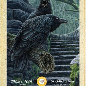 Forest Raven - Chart Counted Cross Stitch Pattern Needlework PDF - Etsy