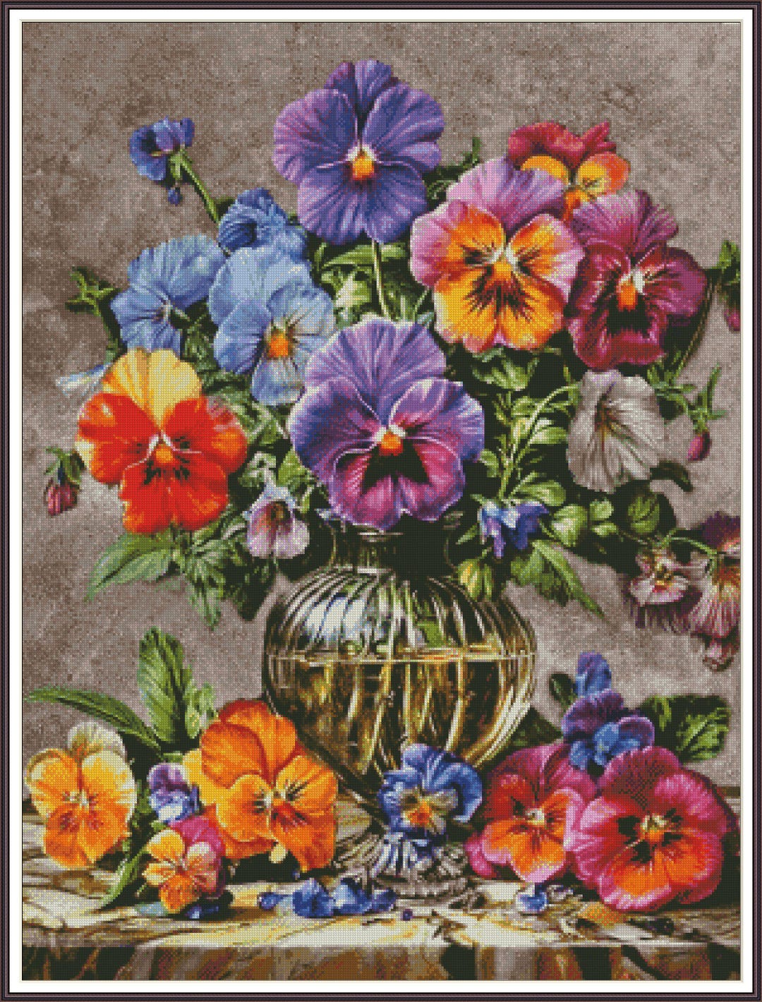 Pansies - Chart Counted Cross Stitch Pattern Needlework PDF - Etsy