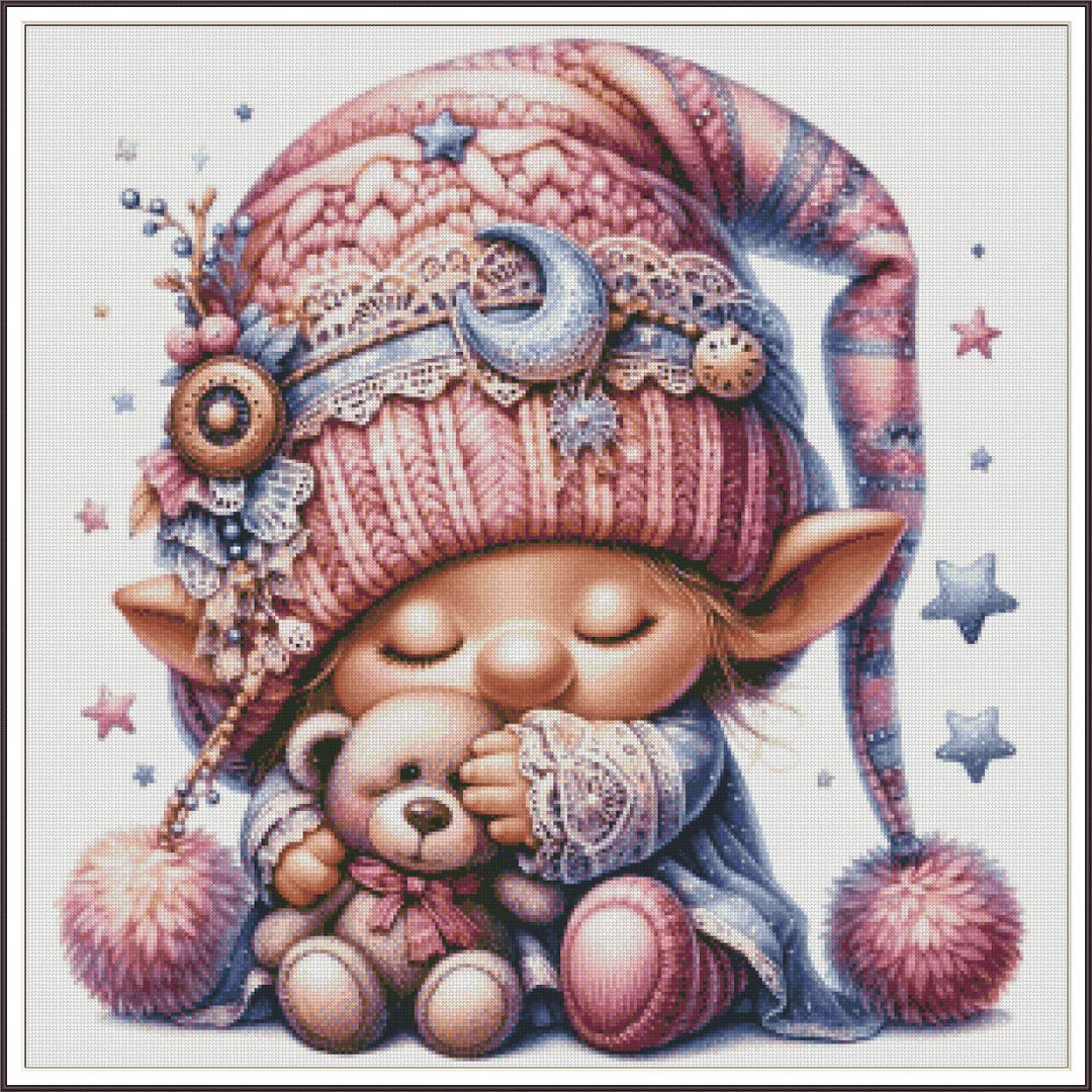 Baby Gnome - Chart Counted Cross Stitch Pattern Needlework PDF - Etsy