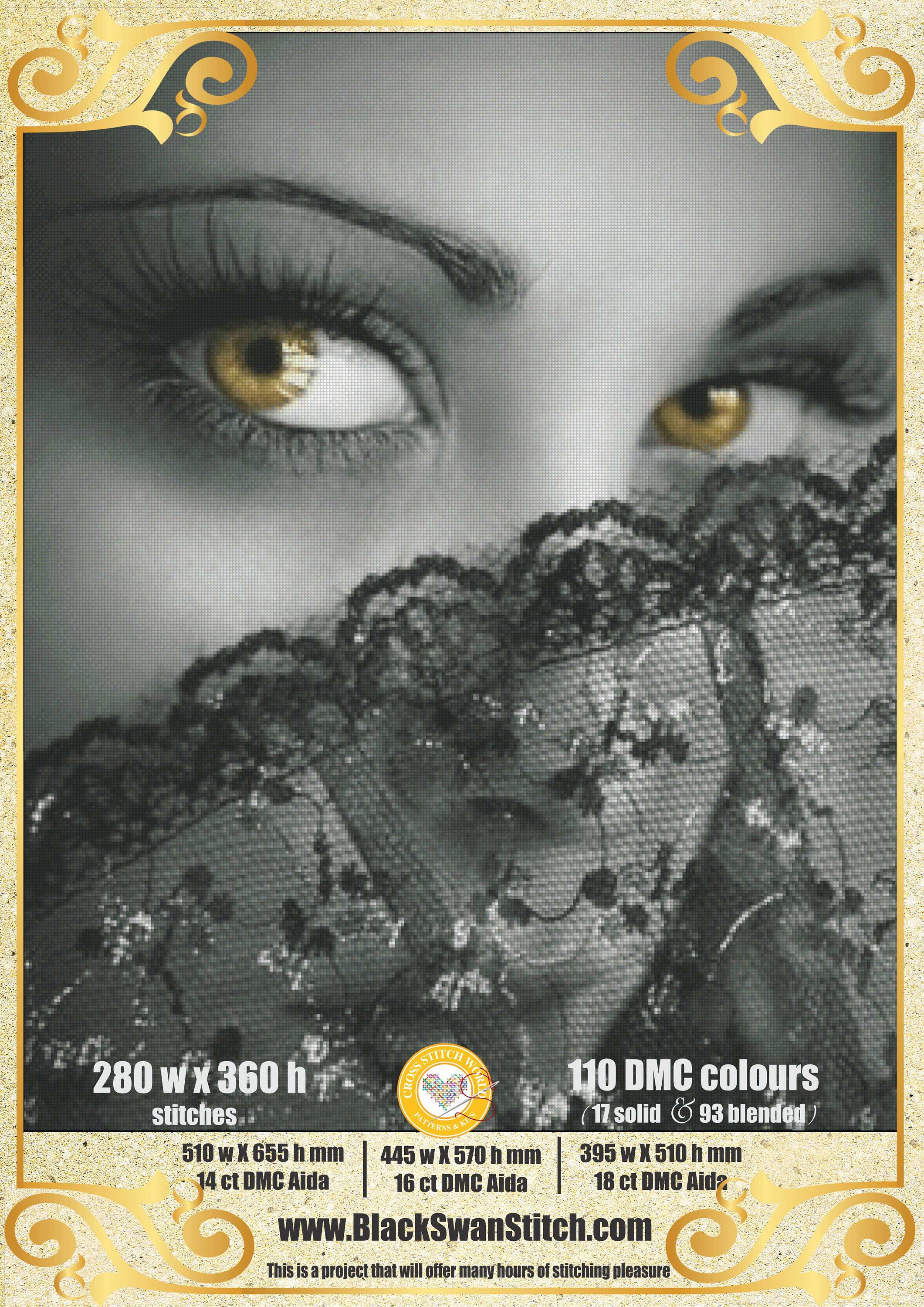 Beautiful Eyes Native American - Chart Counted Cross Stitch Pattern ...