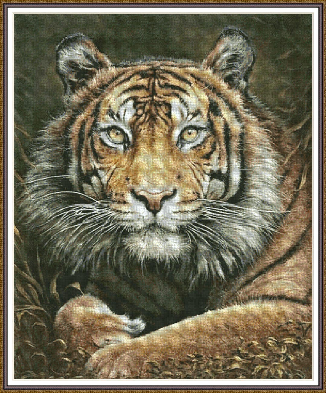 Tiger - Chart Counted Cross Stitch Pattern Needlework PDF - Etsy