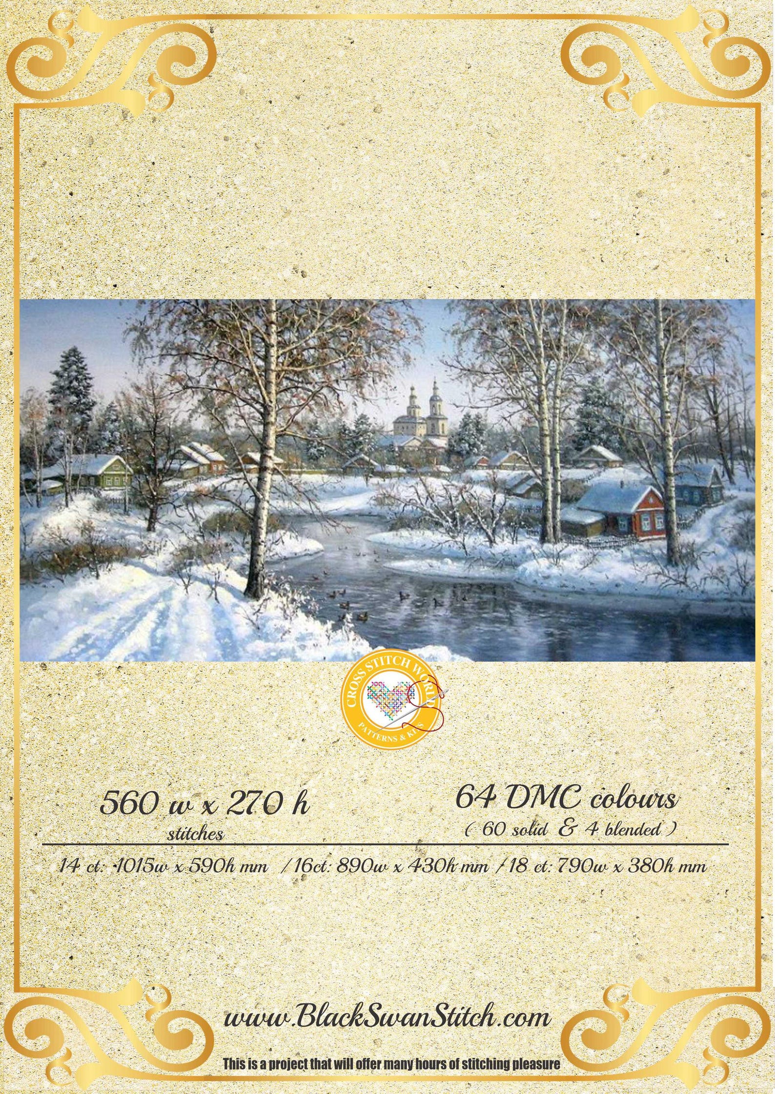 Winter Village - Chart Counted Cross Stitch Pattern Needlework PDF - Etsy