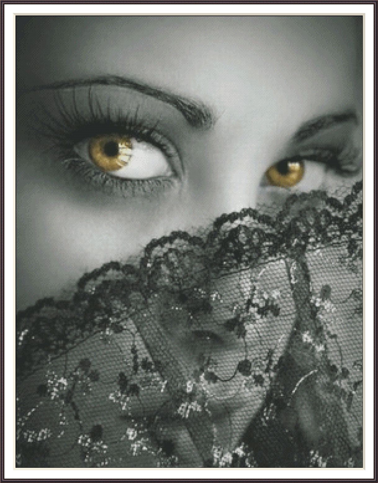 Beautiful Eyes Native American - Chart Counted Cross Stitch Pattern ...