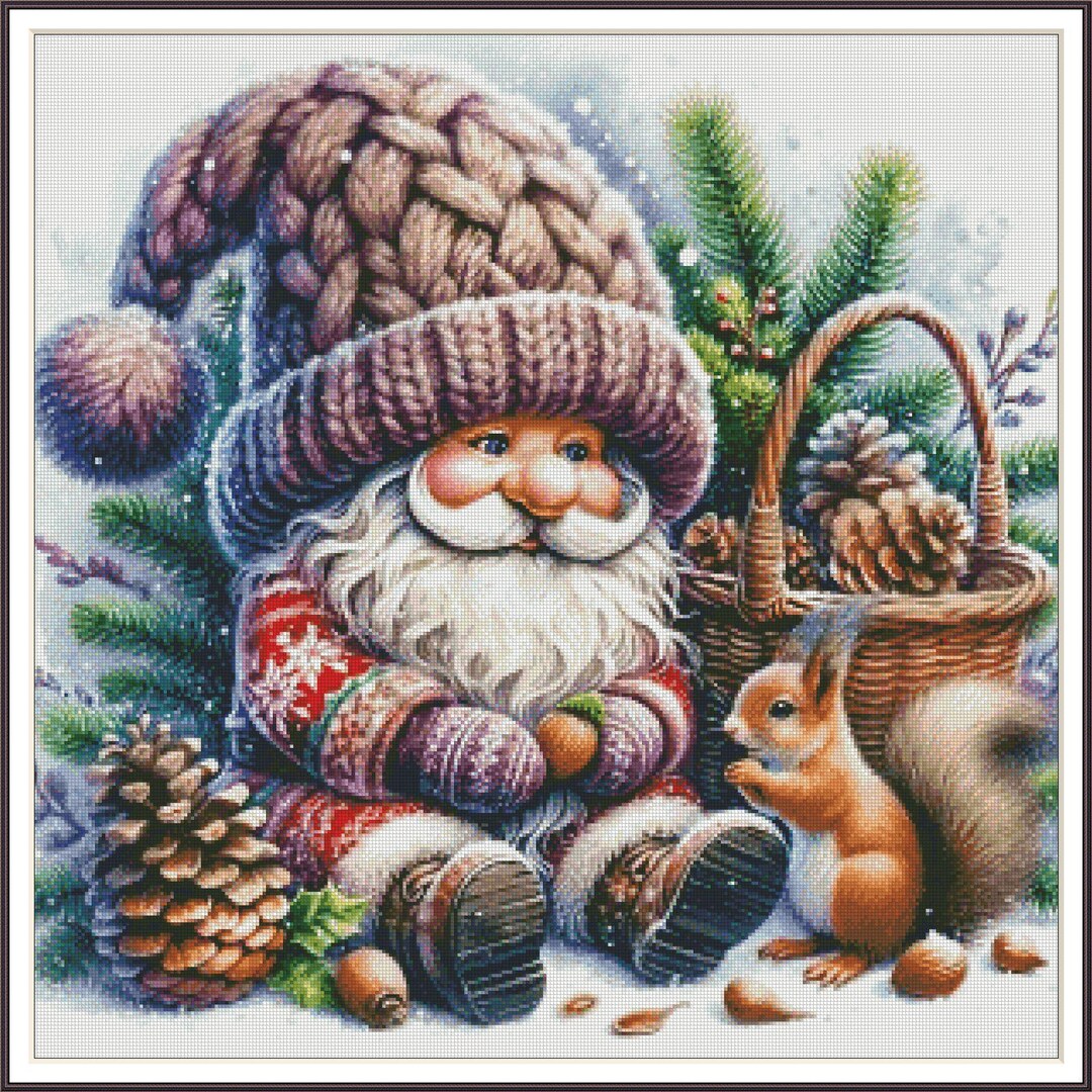 Christmas Gnome Chart Counted Cross Stitch Pattern Needlework PDF - Etsy