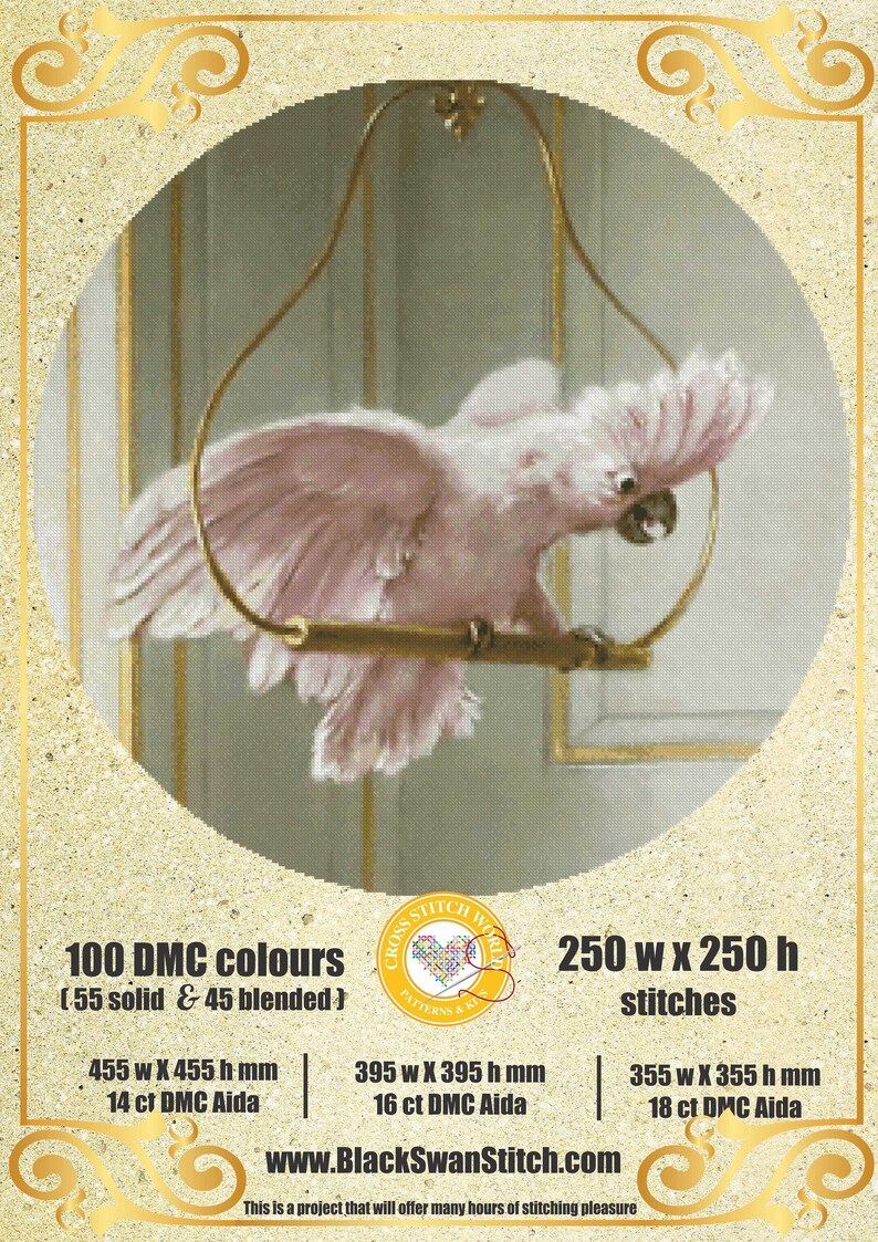 Pretty in Pink Chickadees in Birch Tree Birds - Chart Counted Cross ...