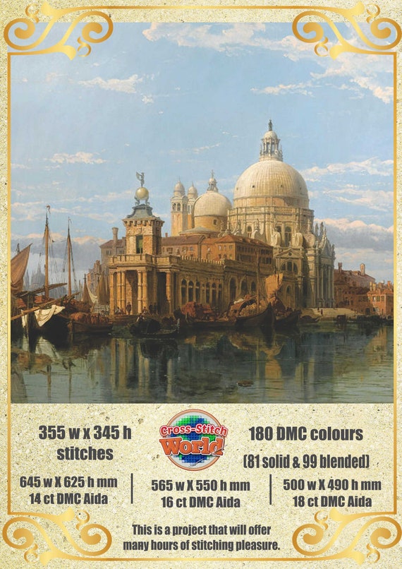 Venice Italy Chart Counted Cross Stitch Pattern Needlework - Etsy
