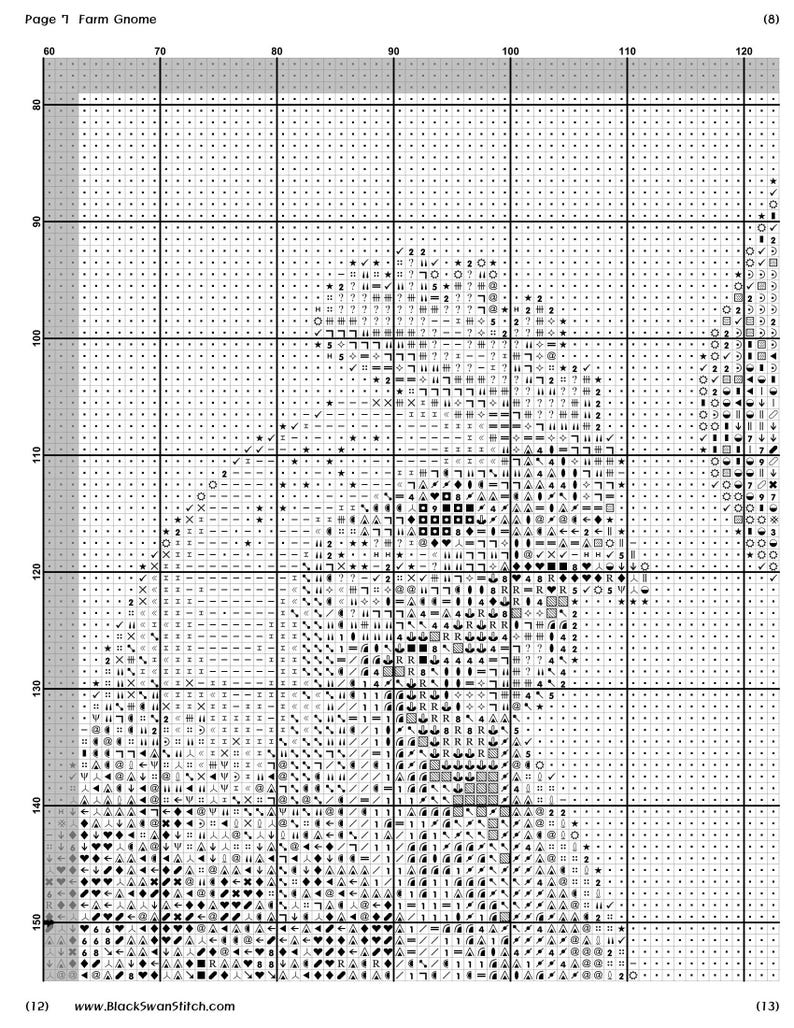 Farm Gnome - Chart Counted Cross Stitch Pattern Needlework PDF - Etsy