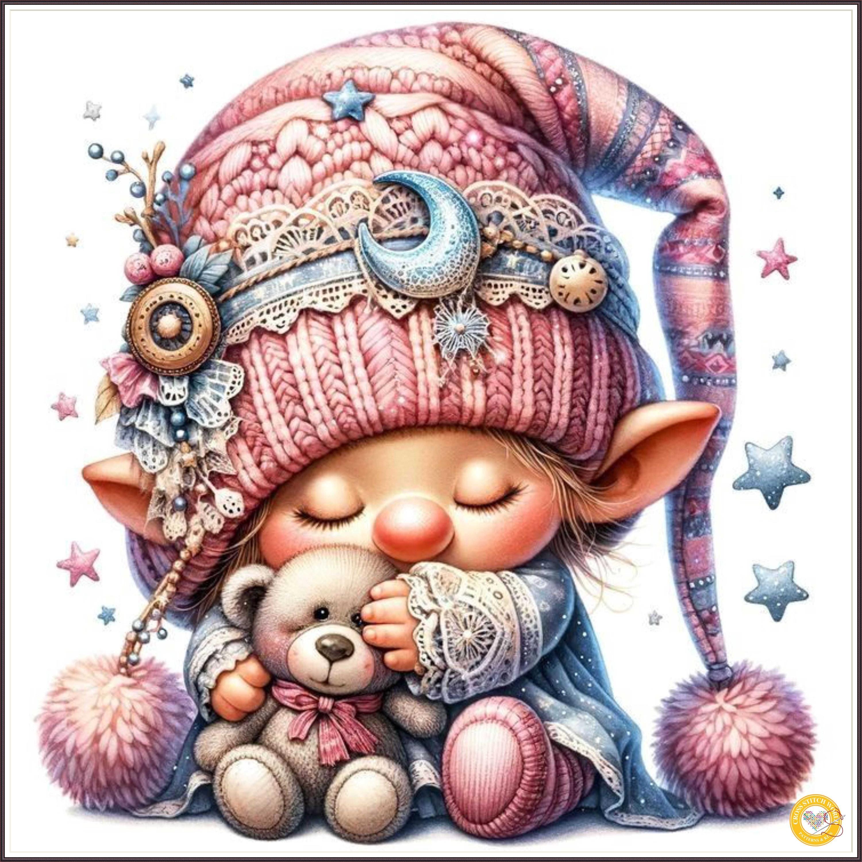 Baby Gnome - Chart Counted Cross Stitch Pattern Needlework PDF - Etsy