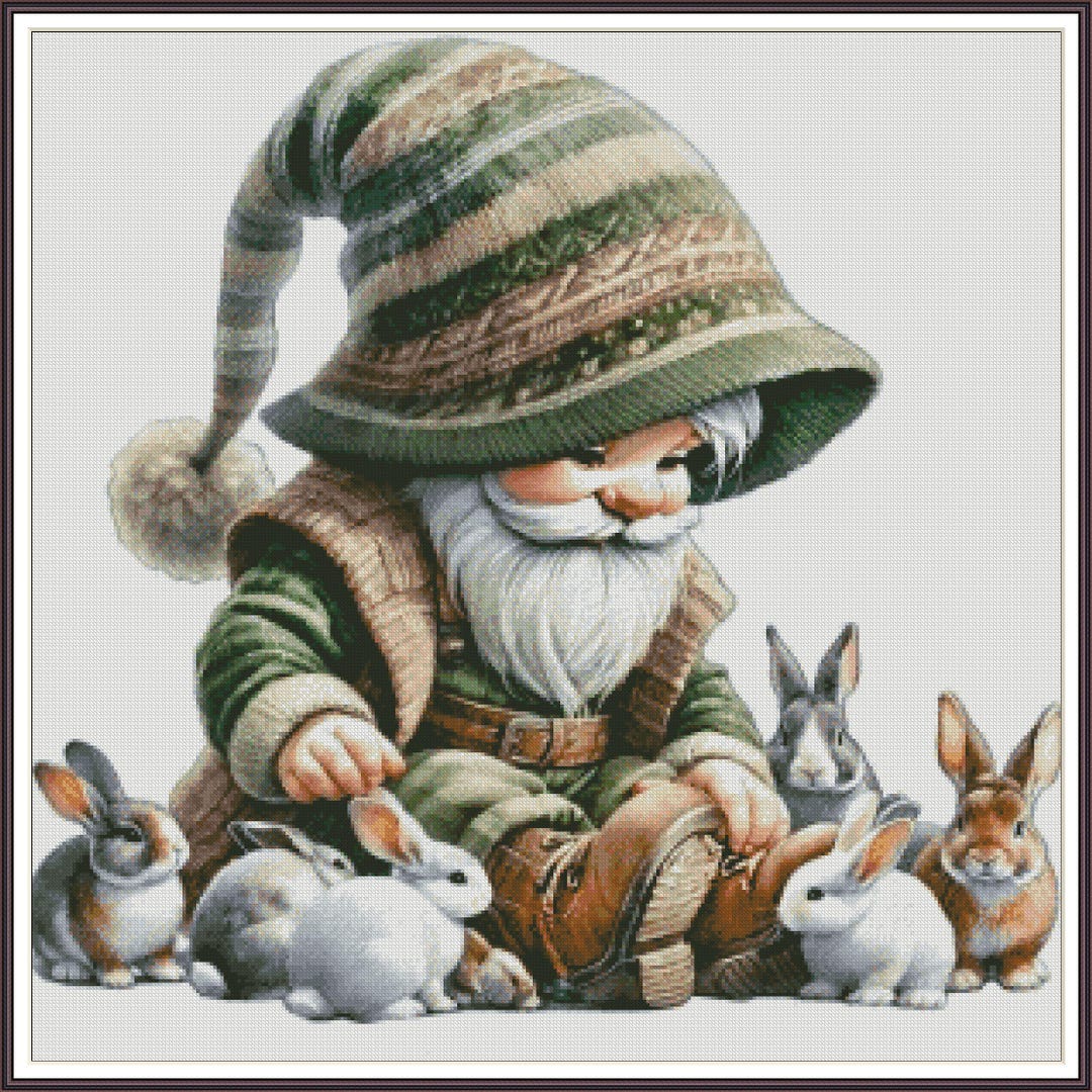 Farm Gnome - Chart Counted Cross Stitch Pattern Needlework PDF - Etsy