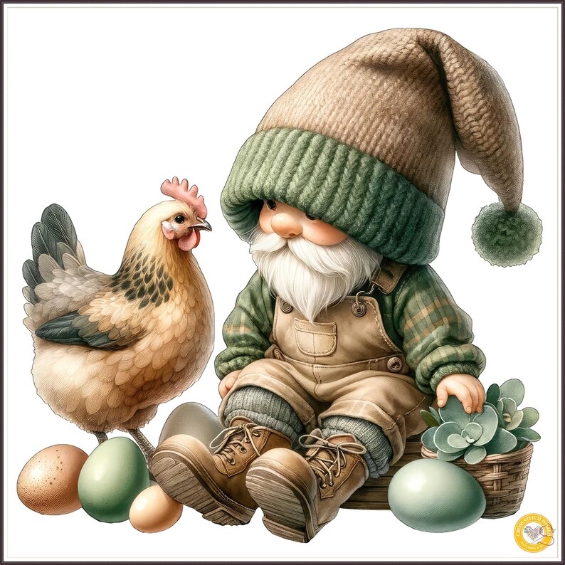 Farm Gnome - Chart Counted Cross Stitch Pattern Needlework PDF - Etsy
