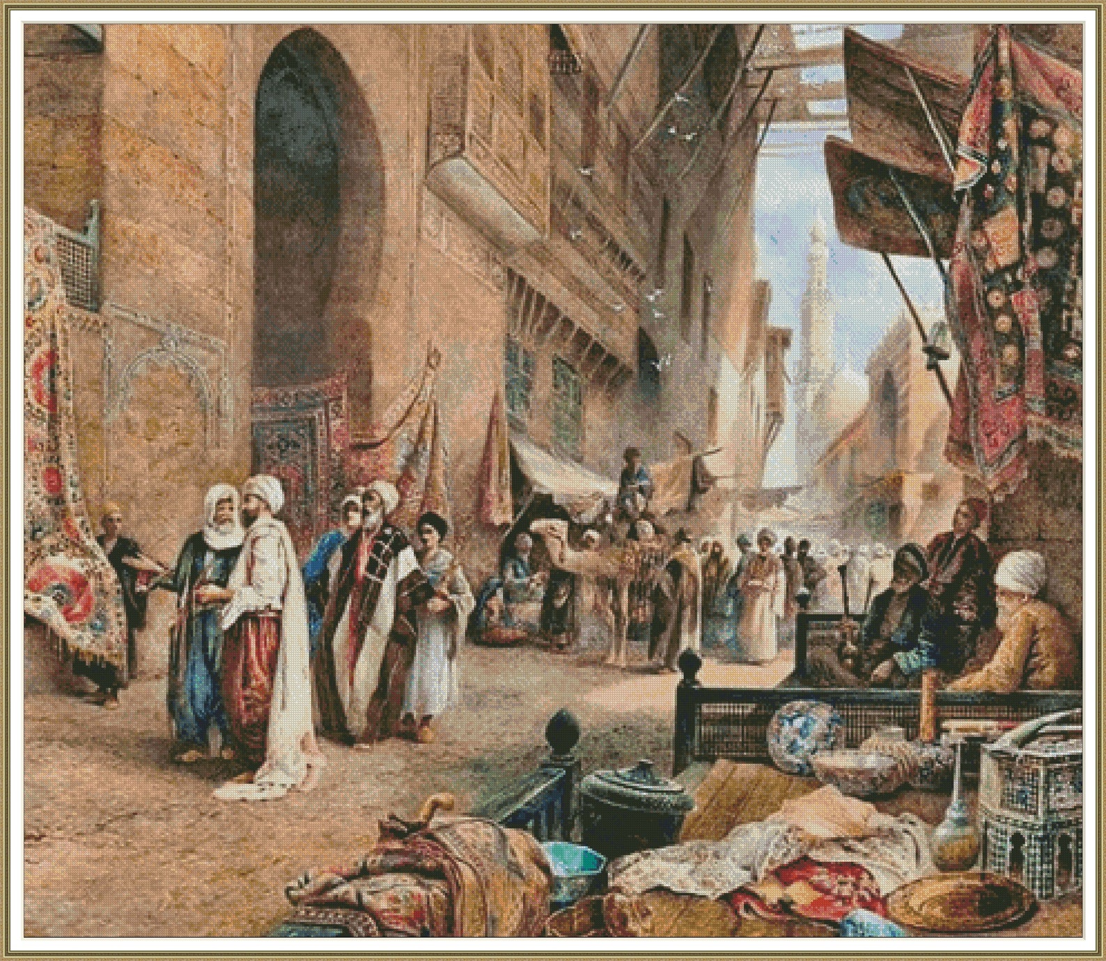 The Carpet Bazaar, Cairo - Chart Counted Cross Stitch Pattern ...